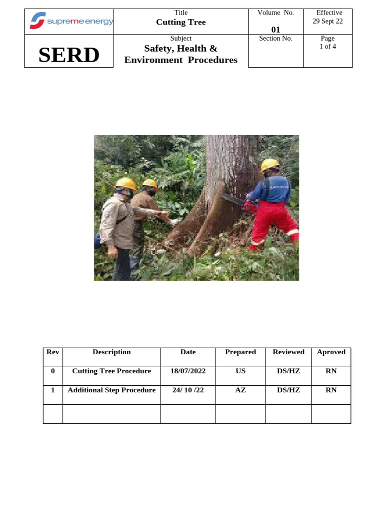 Tree Cutting Safety Procedures Guide | PDF | Manufactured Goods
