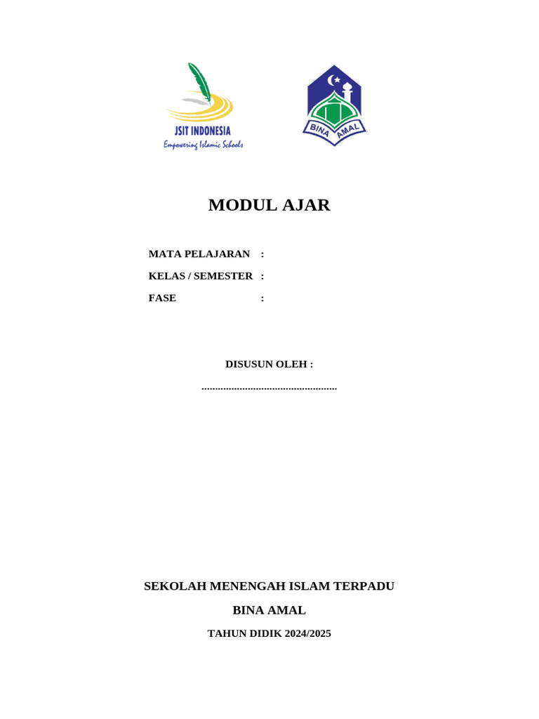 Template Modul Ajar | PDF