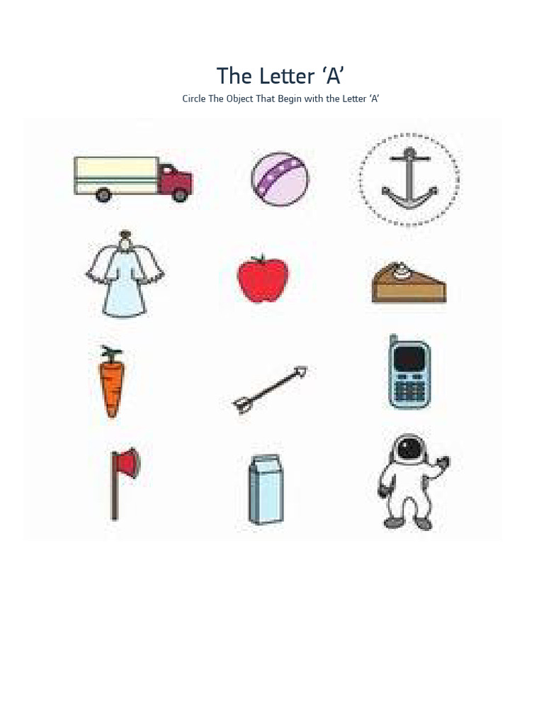Alphabet Object Identification Activity | PDF