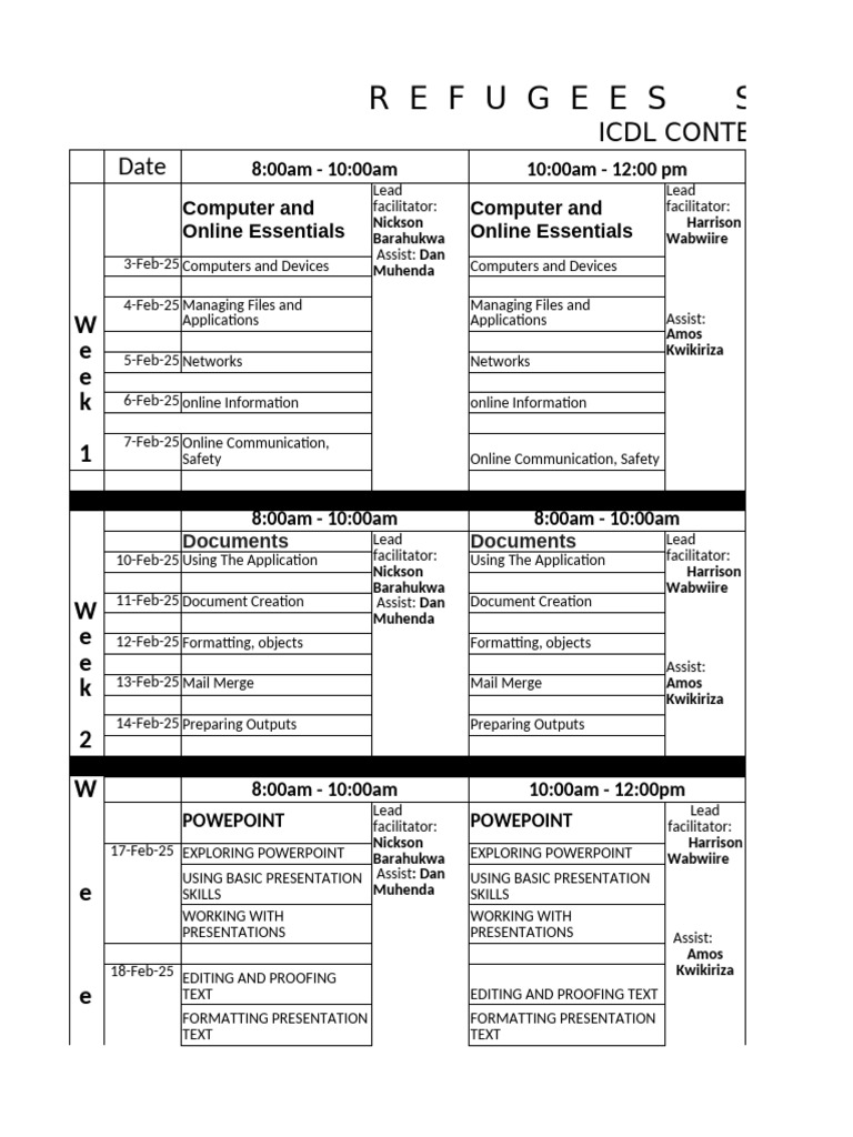 Refugees_Skilling-Tme Table - | PDF | Microsoft Excel | Spreadsheet