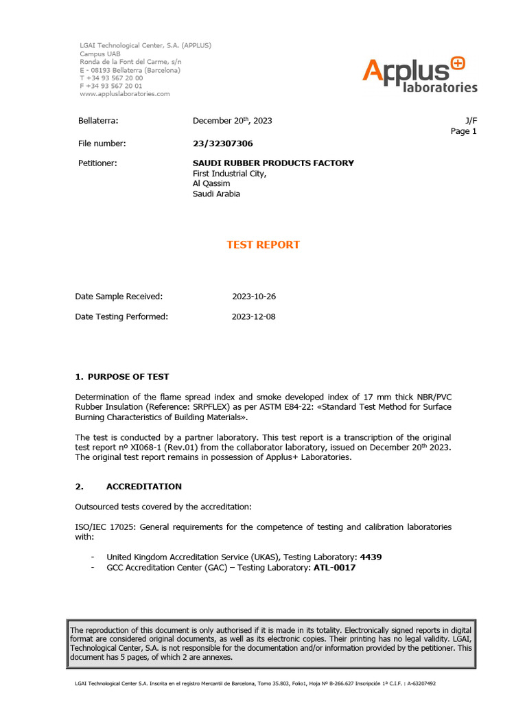 Fire Test Report For Foam 2023 | PDF | Building Engineering