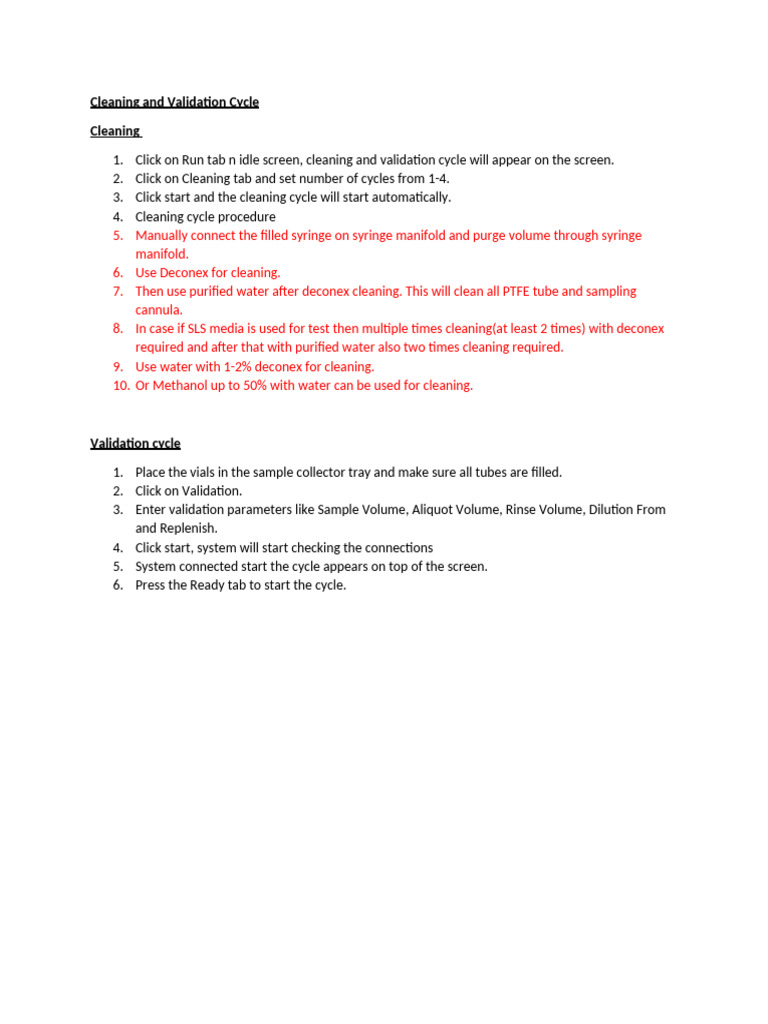 Cleaning and Validation Cycle Guide | PDF