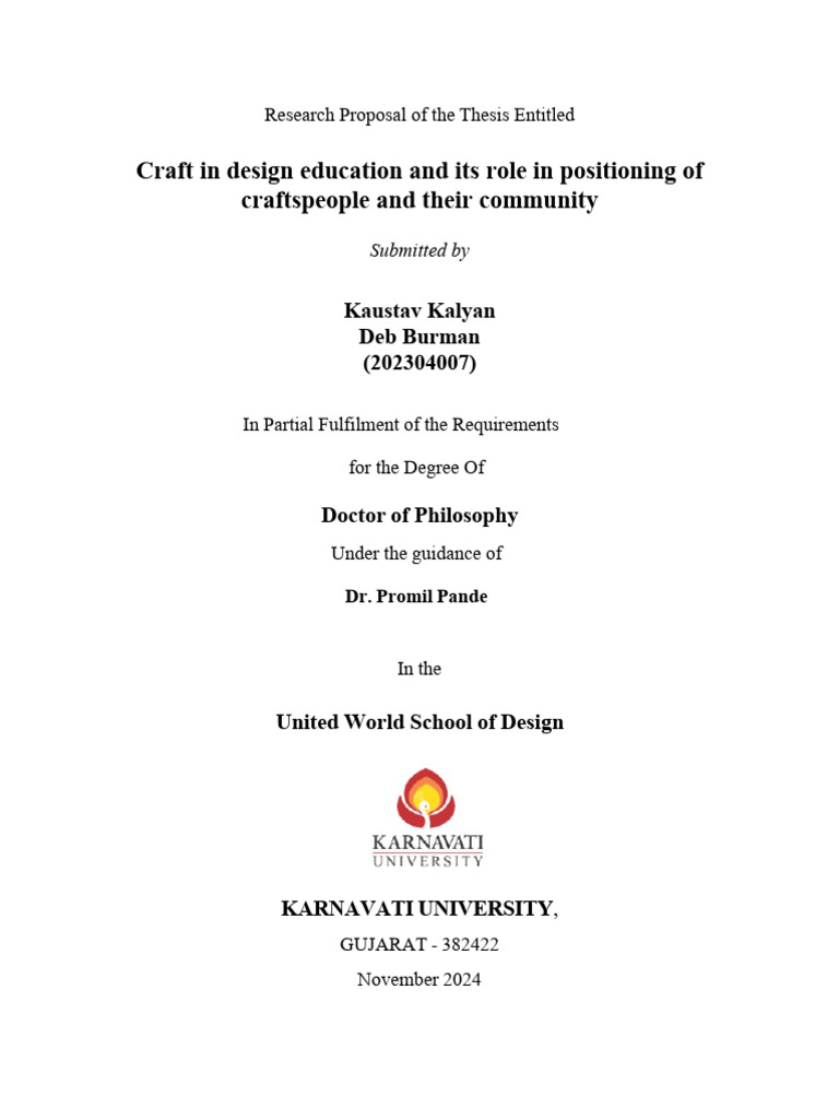 Kaustav_ Proposal_21_01_25 | PDF | Methodology | Qualitative Research