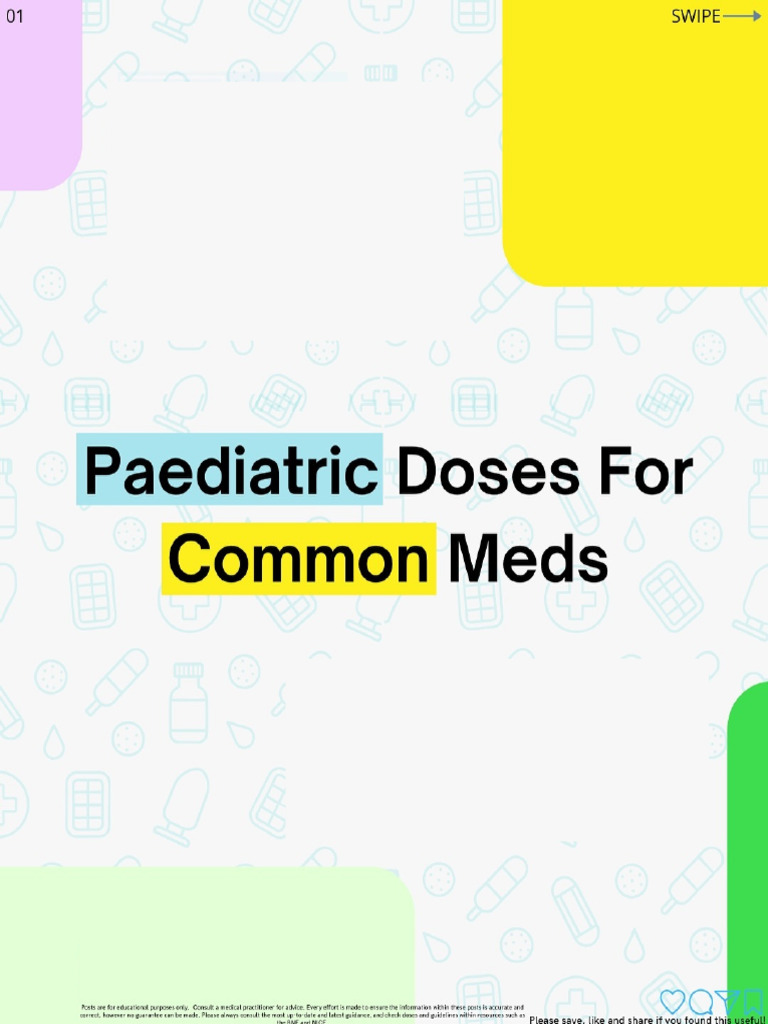 Paediatric Doses For Common Meds-1 | PDF