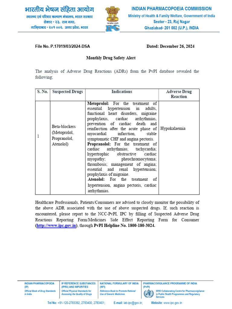 Drug Safety Alert December 2024 | PDF | Pharmacovigilance | Clinical ...