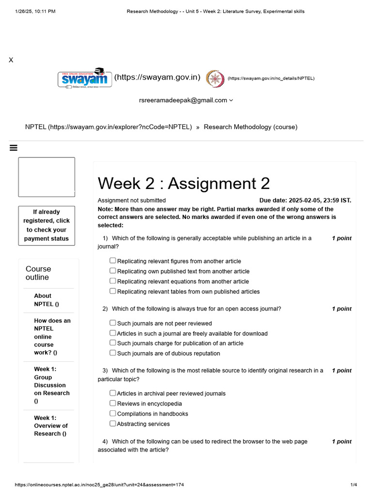 Research Methodology - Unit 5 - Week 2 - ASSIGNMENT-2 | PDF ...