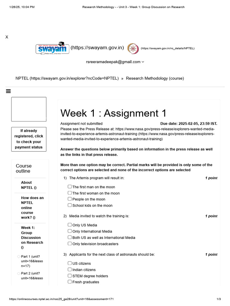 Research Methodology - ASSIGNMENT-1 | PDF | Astronauts | Moon