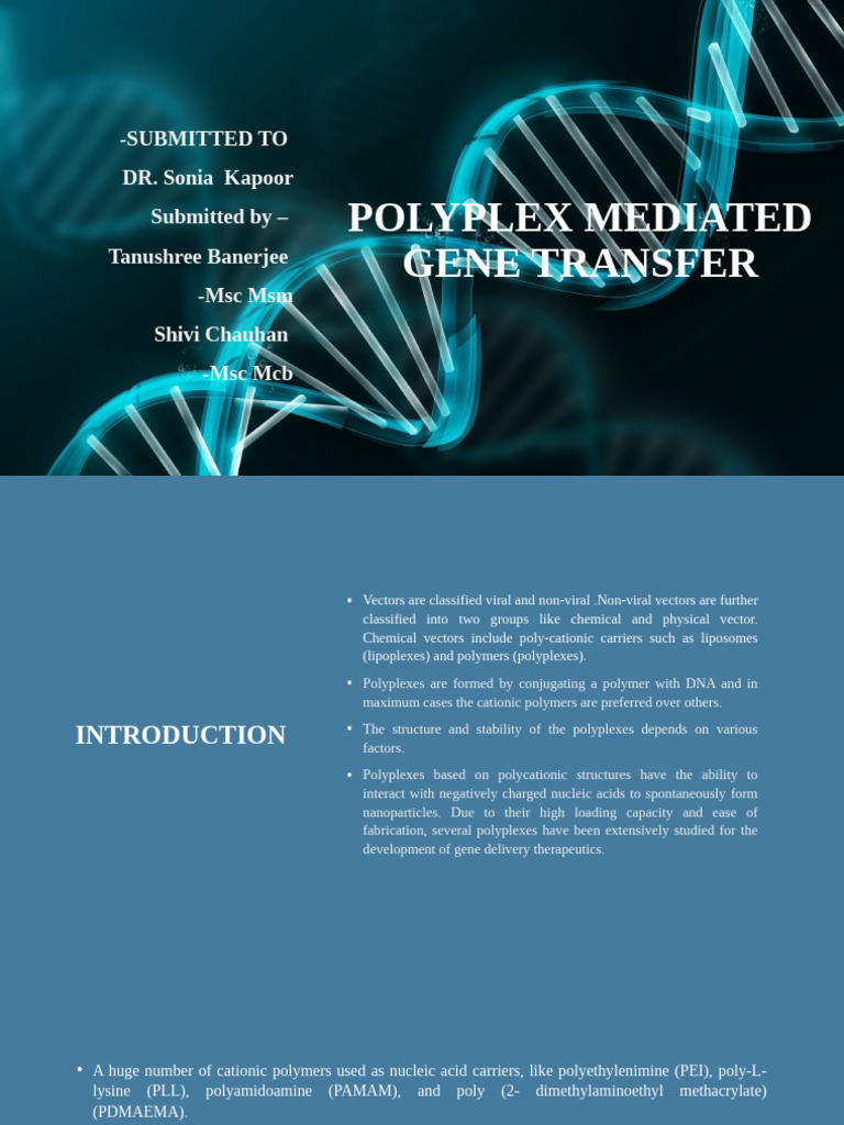 Polyplex-Mediated Gene Transfer Overview | PDF | Transfection ...
