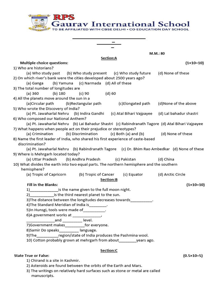 Class 6 SSt | PDF | Equator | Astronomy