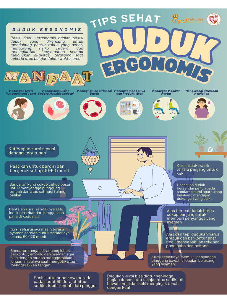 Poster Implementasi_Tips Sehat Duduk Ergonomis | PDF
