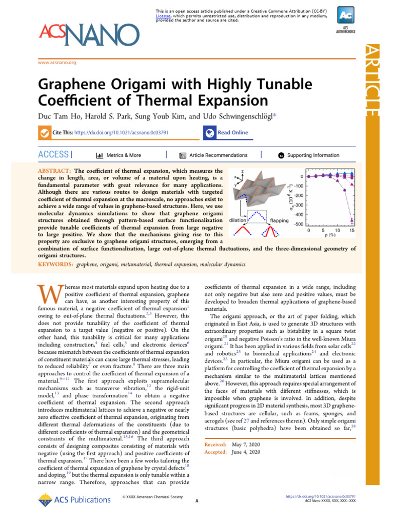 Graphene Origami With Highly Tunable | PDF | Graphene | Deformation (Engineering)