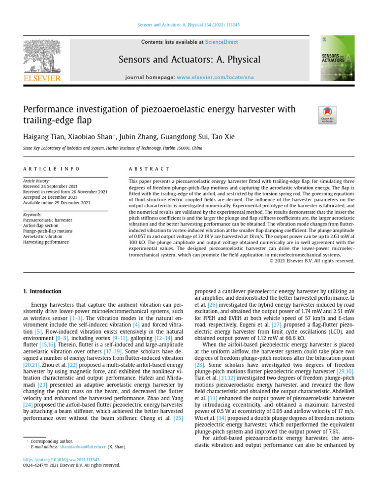 3Dof 2022 | PDF | Energy Harvesting | Flap (Aeronautics)
