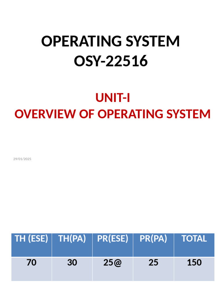 Chapter-I Overview of Operating System | PDF | Operating System | Ios