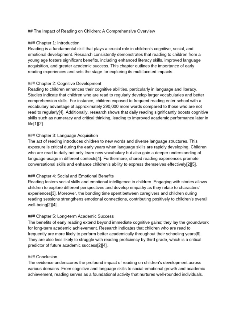 ## the Impact of Reading on Children_ a Comprehensive Overview | PDF ...