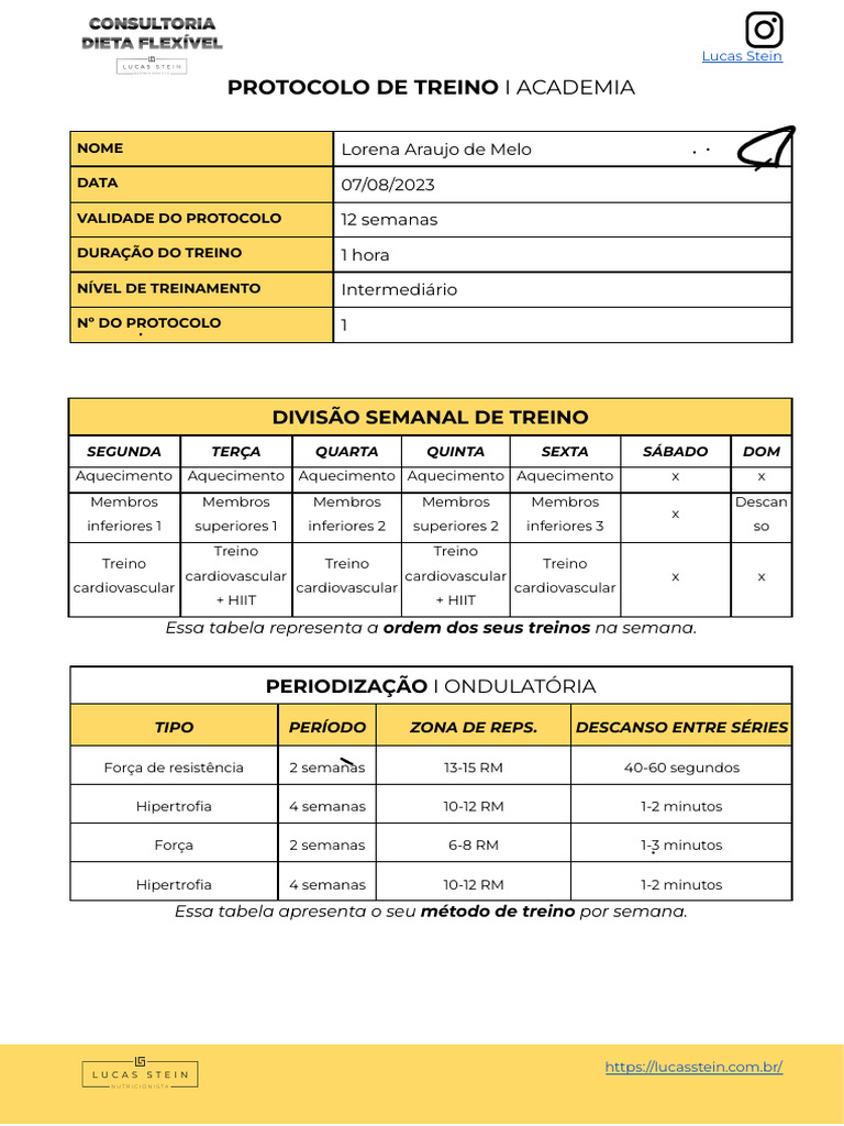 Lorena Araujo de Melo (Ficha de Treino) - Consultoria Dieta Flexivel ...