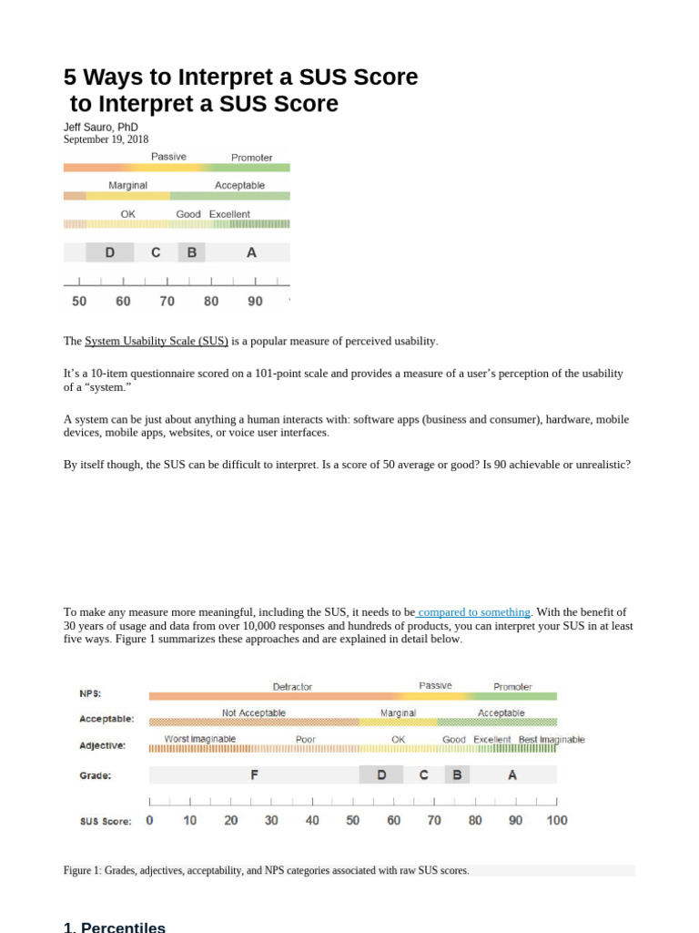 Interpreting System Usability Scale Scores | PDF | Percentile | Usability