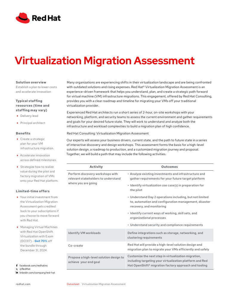 VI Virtualization Migration Assessment Datasheet 1227916pr 202406 en - 0 | PDF | Virtualization ...