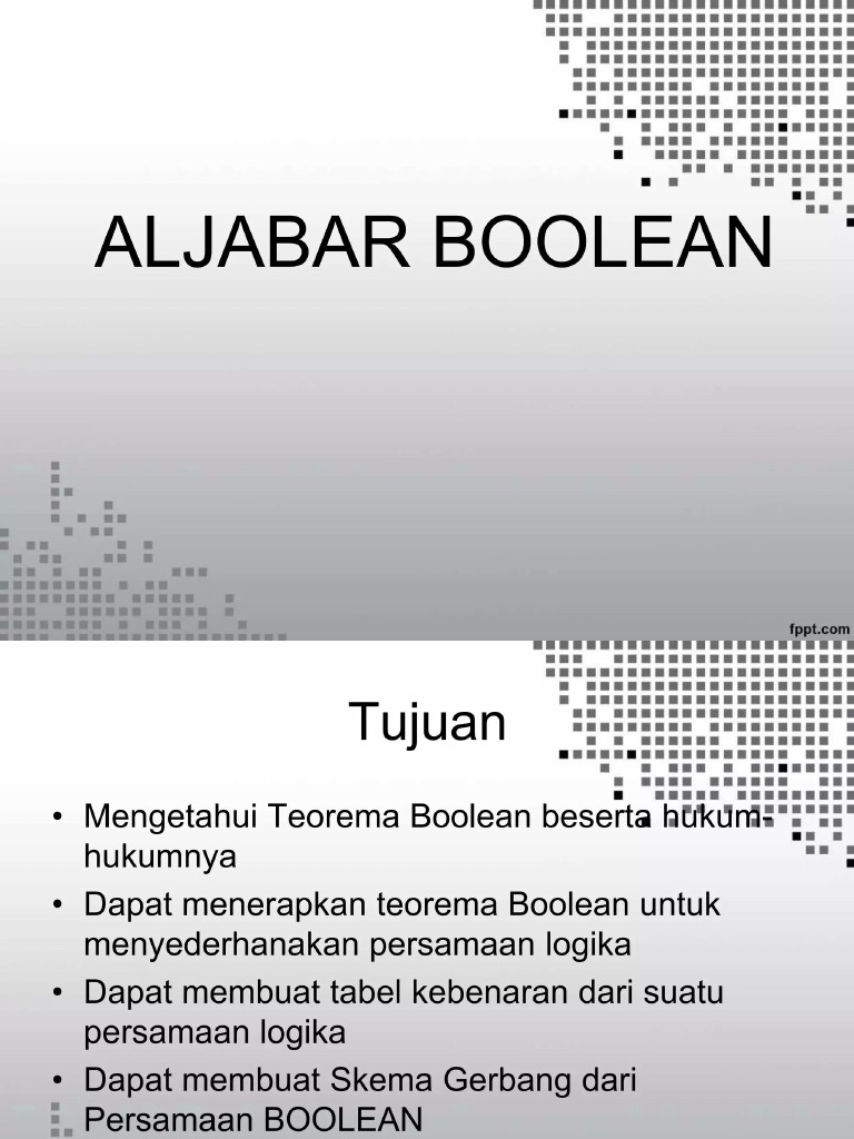 Aljabar Boolean Penyederhanaan Persamaan Dan Tabelnya | PDF