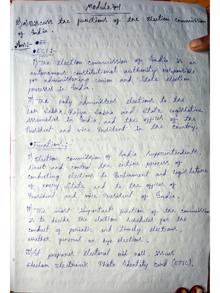 Functions of Election Commission in Politics | PDF