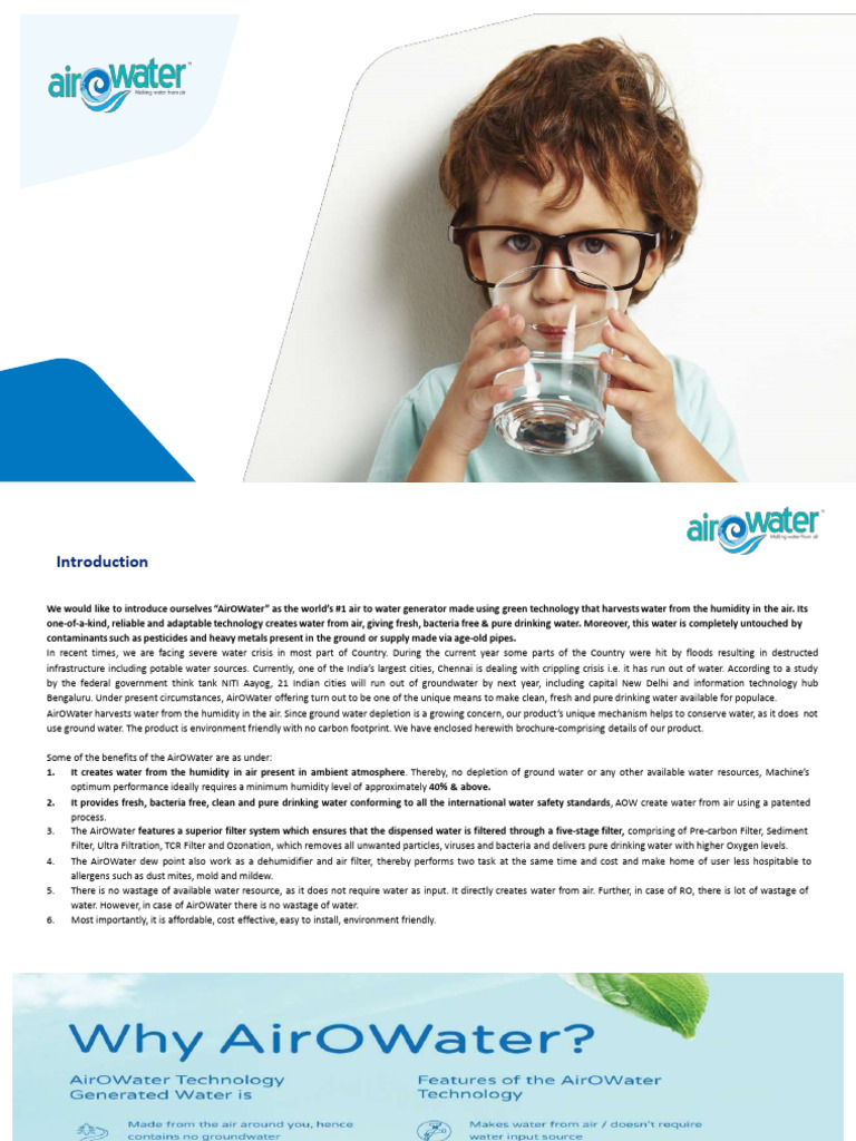 AirOWater: Sustainable Water Solutions | PDF | Water | Groundwater