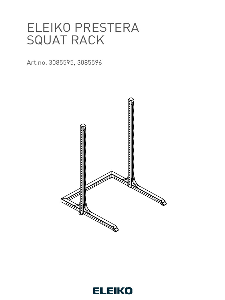 User Manual Eleiko Prestera Squat Rack | PDF | Screw