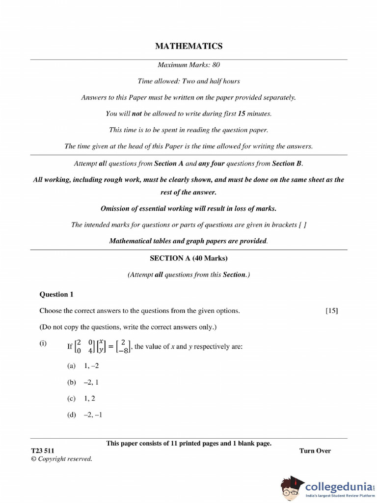 2023 Math Board Paper | PDF
