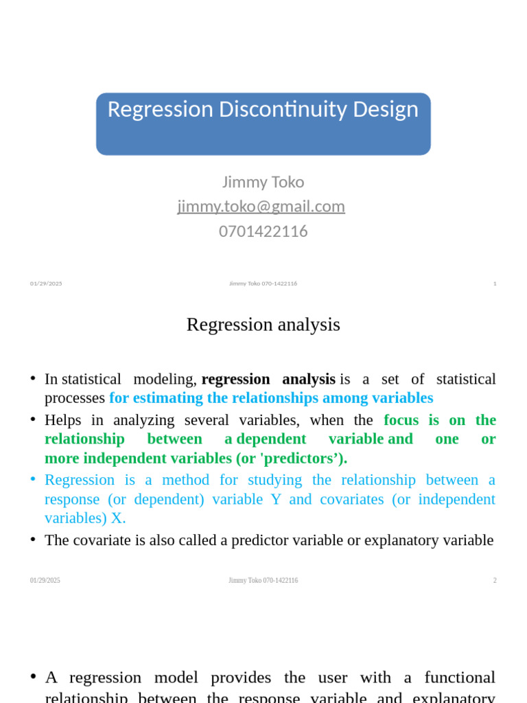 Regression Discontinuity Design | PDF | Linear Regression | Dependent And Independent Variables