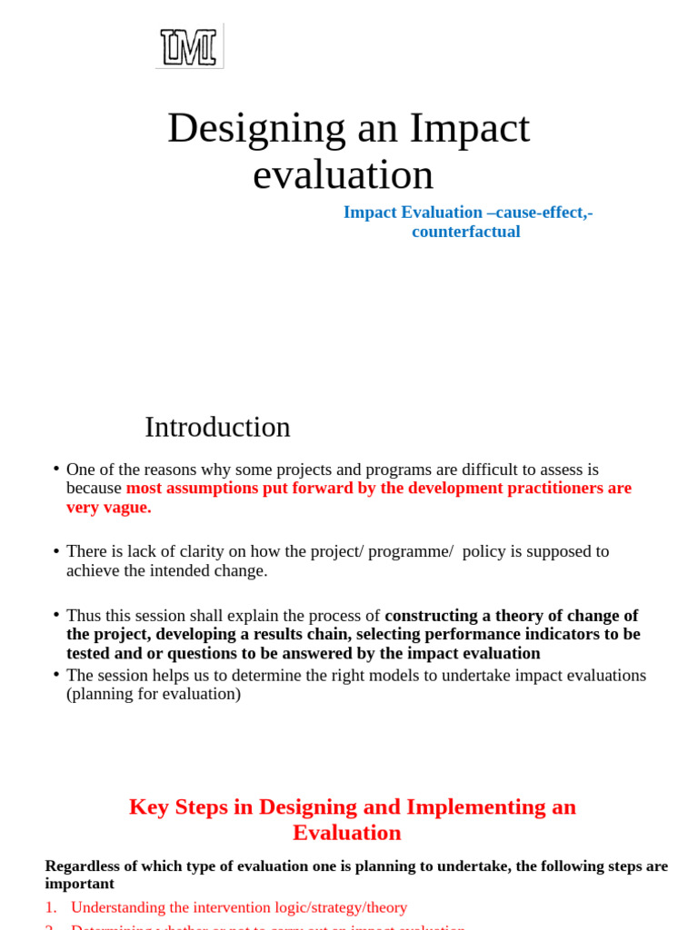Designing Effective Impact Evaluations | PDF | Evaluation | Methodology