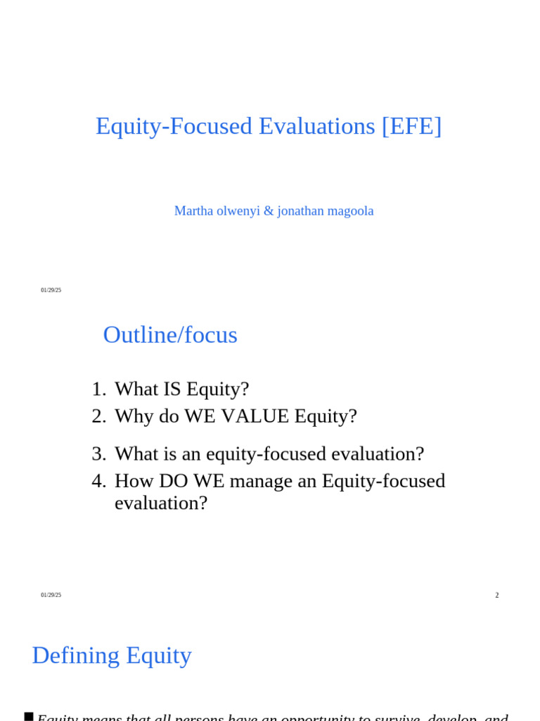 Equity Focused EValuation-1 | PDF | Evaluation | Poverty