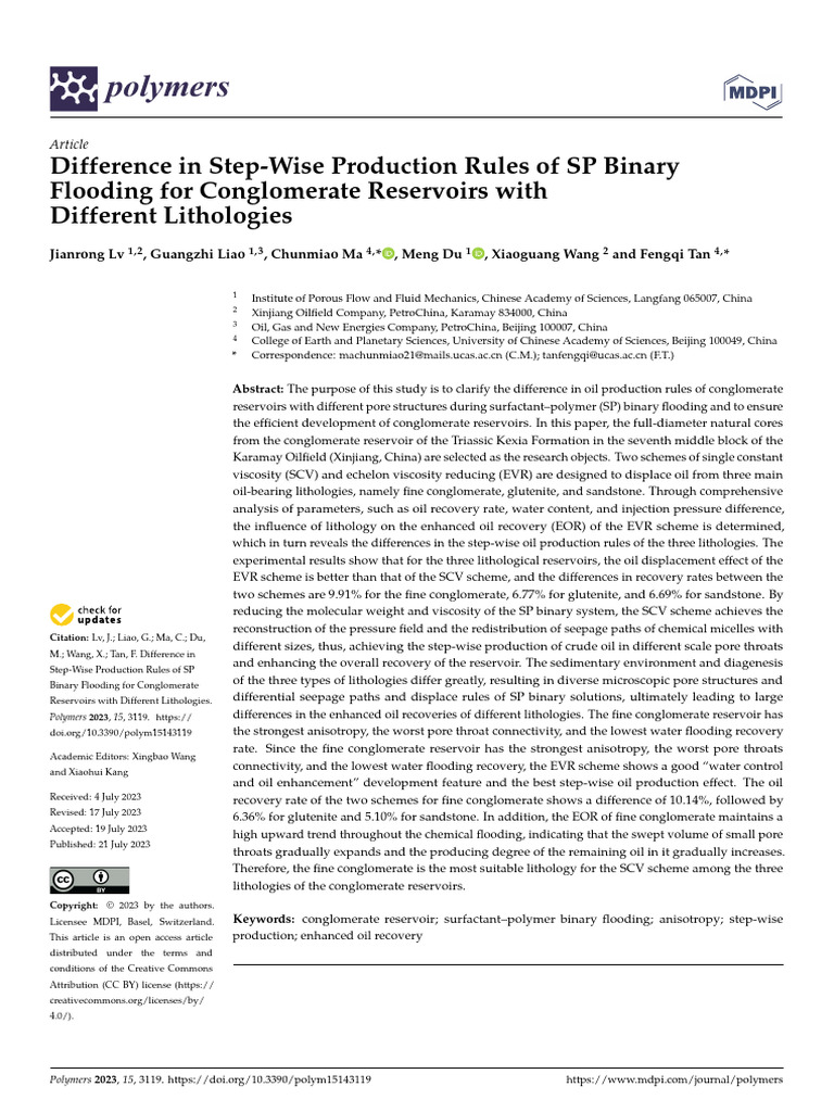 15Difference in Step-Wise Production Rules of SP Binary Flooding for ... 15Difference in Step-Wise Production Rules of SP Binary Flooding for ...