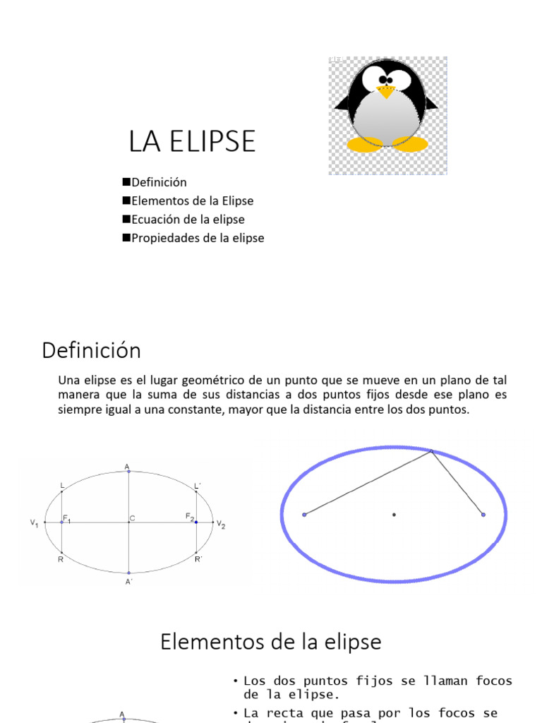Elementos y características de la elipse | PDF | Elipse | Formas ...
