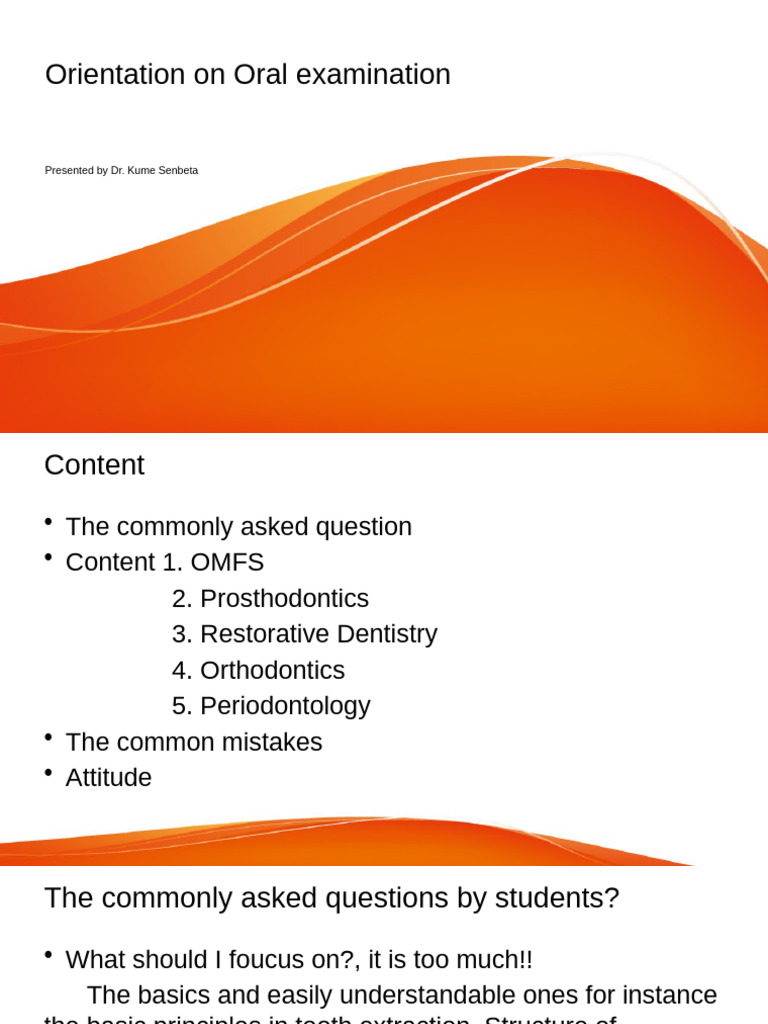 Oral Exam Orientation Guide | PDF