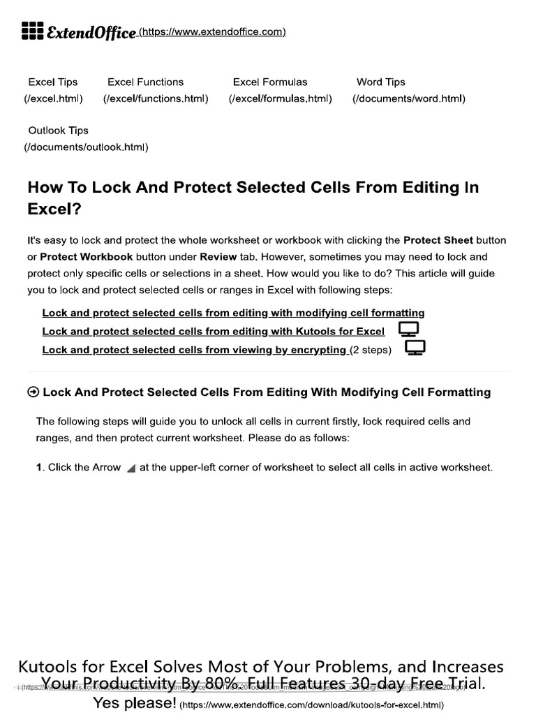 Lock Cells | PDF
