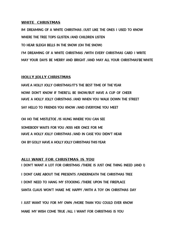 Classic Christmas Song Lyrics Collection | PDF