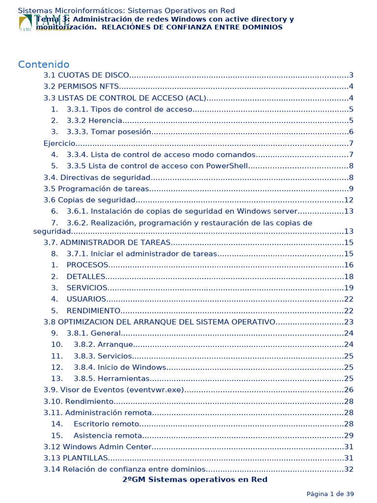 So Red - Tema 3 Administracion de Redes Windows Con Active Directory | PDF | Archivo de ...