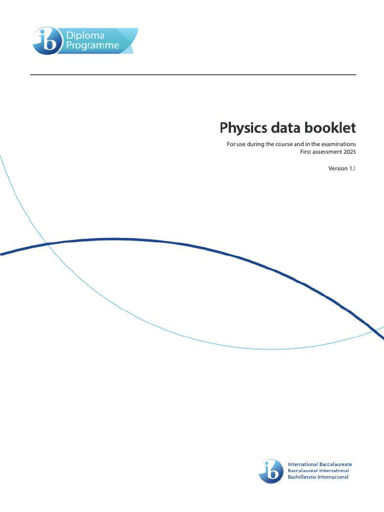 Physics Data Booklet | PDF