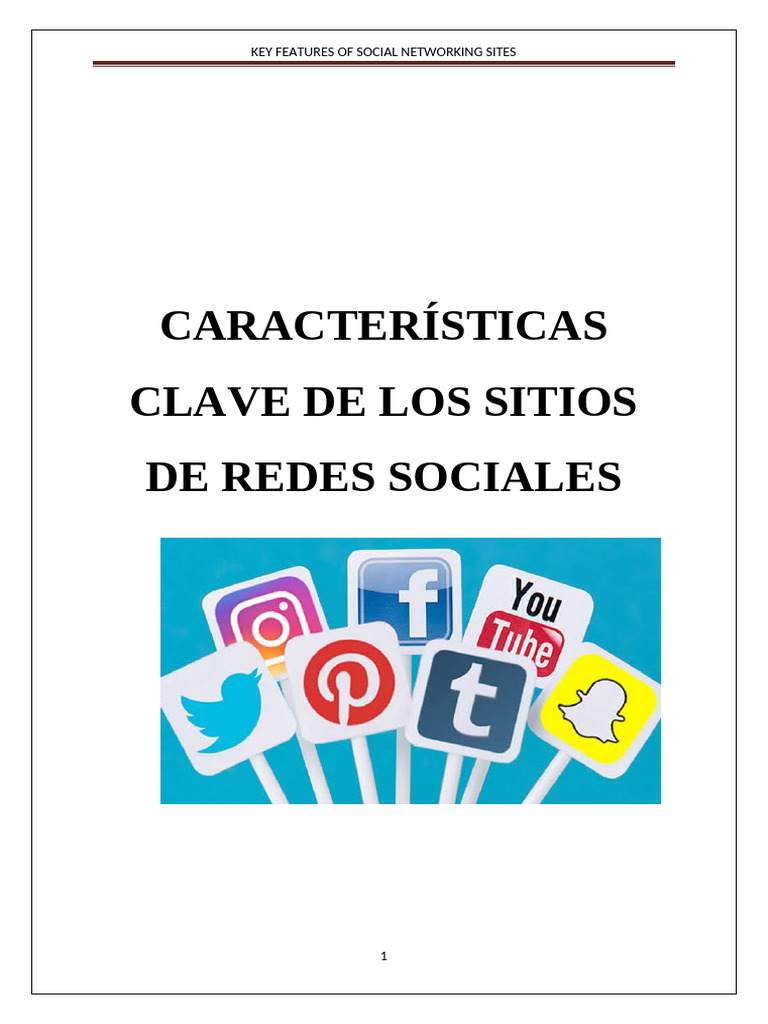 Características Clave de Los Sitios de Redes Sociales - Informe | PDF | Internet | Servicio de ...