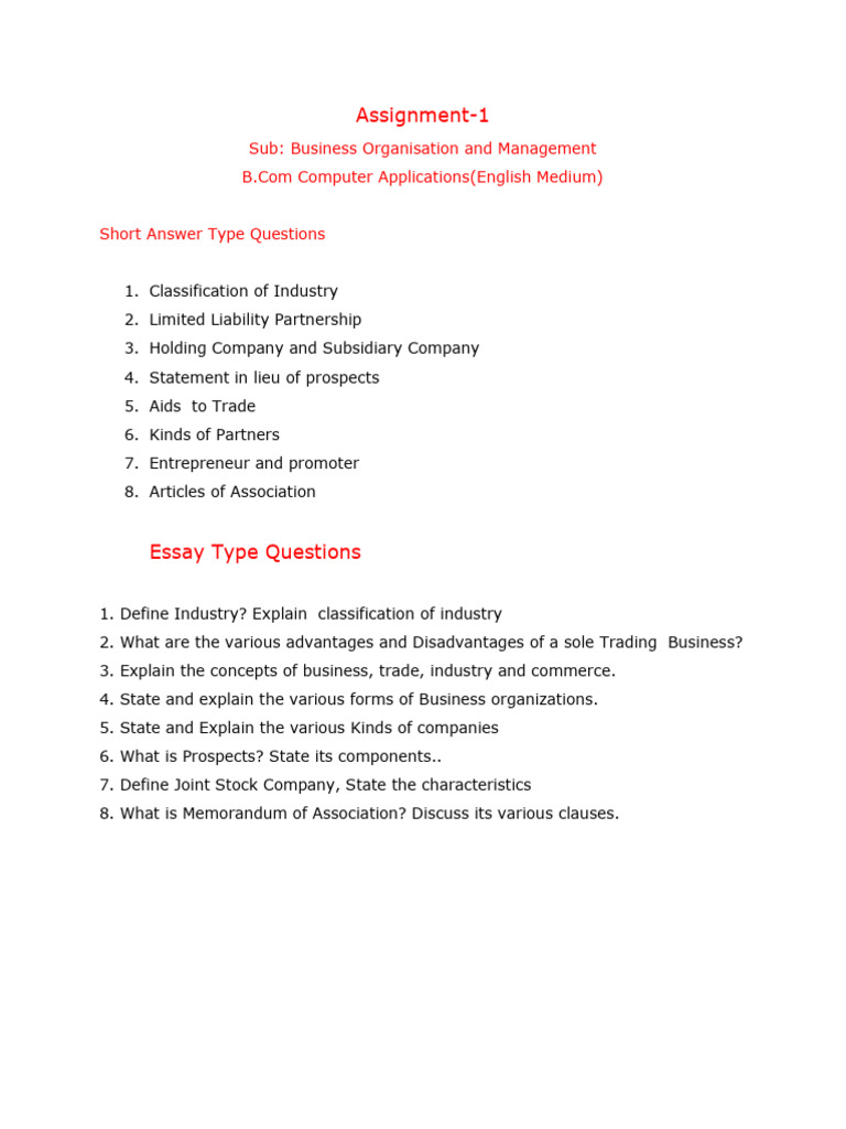 BOM Assignment | PDF