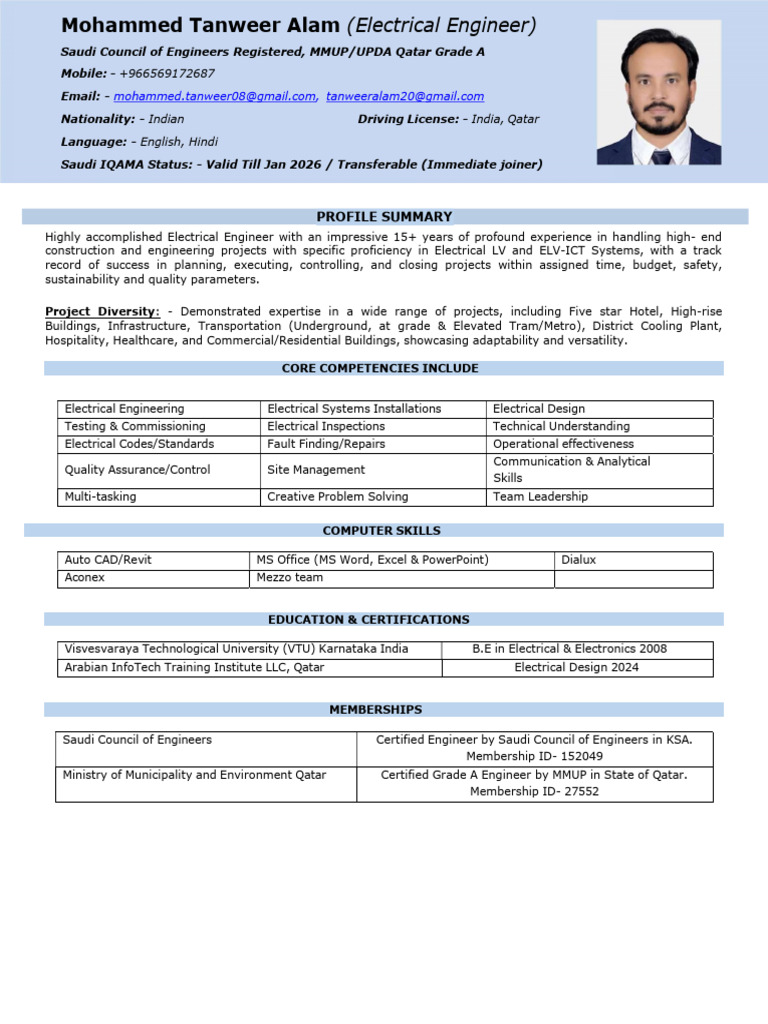 Expert Electrical Engineer Profile | PDF | Electricity | Electrical ...