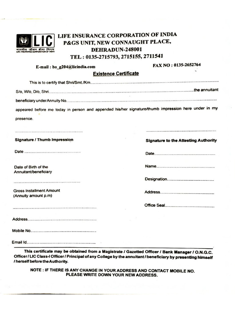 4 LICCertificateformatb | PDF