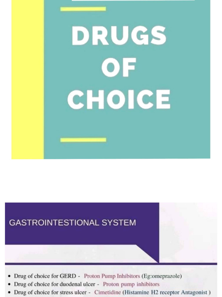 Drugs of Choice (DOC) System Wise | PDF