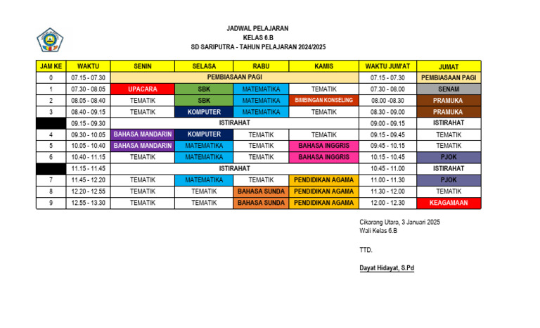 Jadwal Kelas New SMT Genap 24-25 | PDF