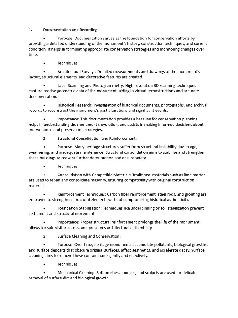 Heritage Monument Conservation Techniques | PDF | Materials