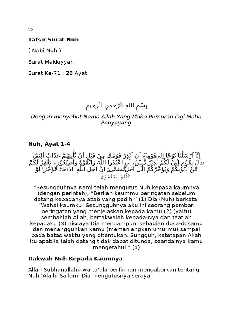 Tafsir Surat Nuh | PDF