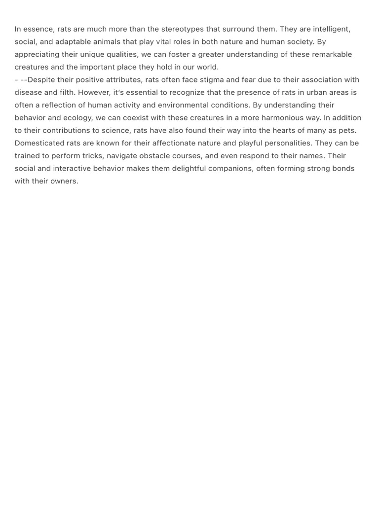 In essence, rats are much more than the stereotypes that surround… | PDF