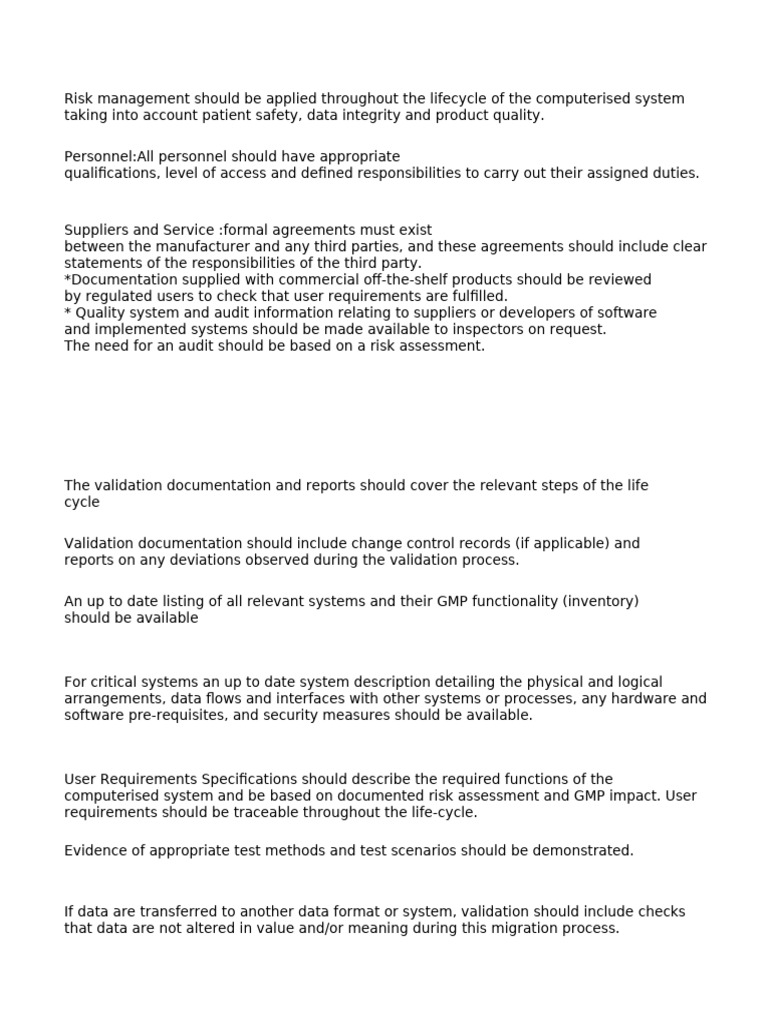 Annex 11 Compliance Checklist | PDF | Verification And Validation | System