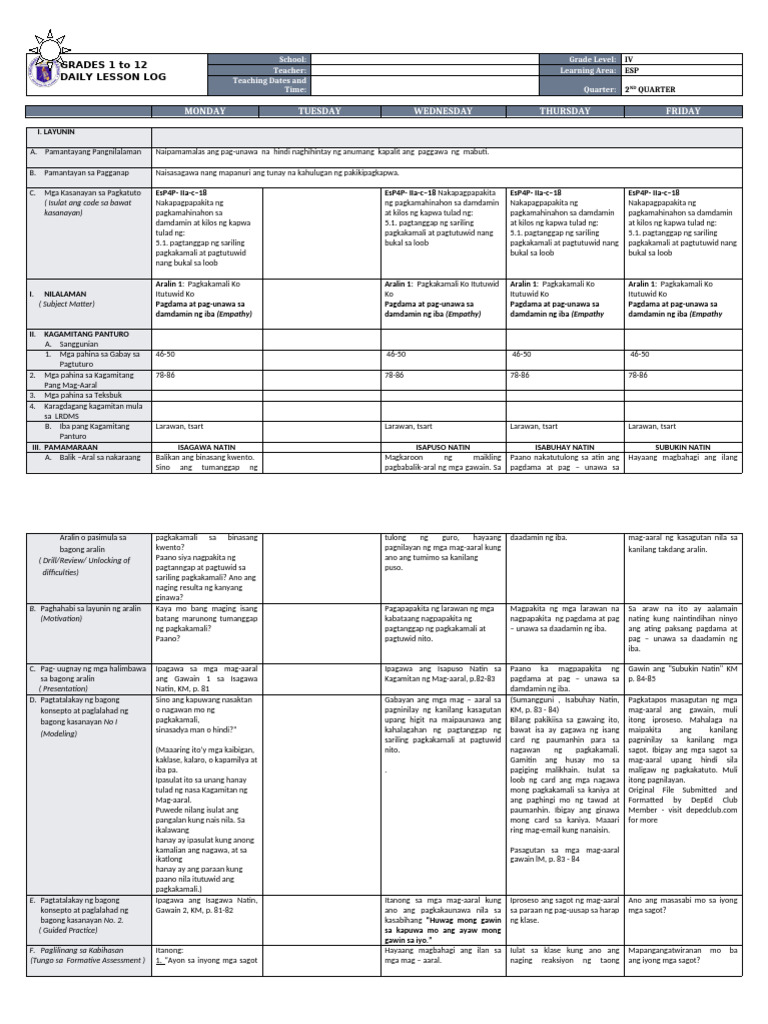 DLL_ESP 4_Q2_W2 | PDF