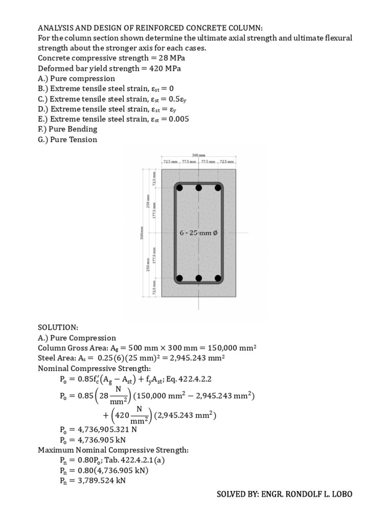 Reinforced Concrete Column Analysis | PDF | Strength Of Materials ...