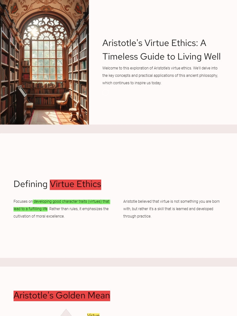 Aristotles Virtue Ethics A Timeless Guide To Living Well | PDF | Virtue ...