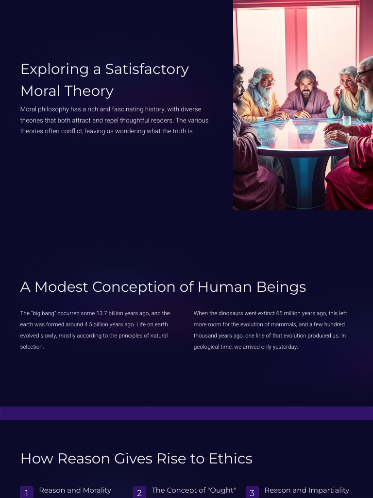 Exploring A Satisfactory Moral Theory | PDF | Reason | Utilitarianism